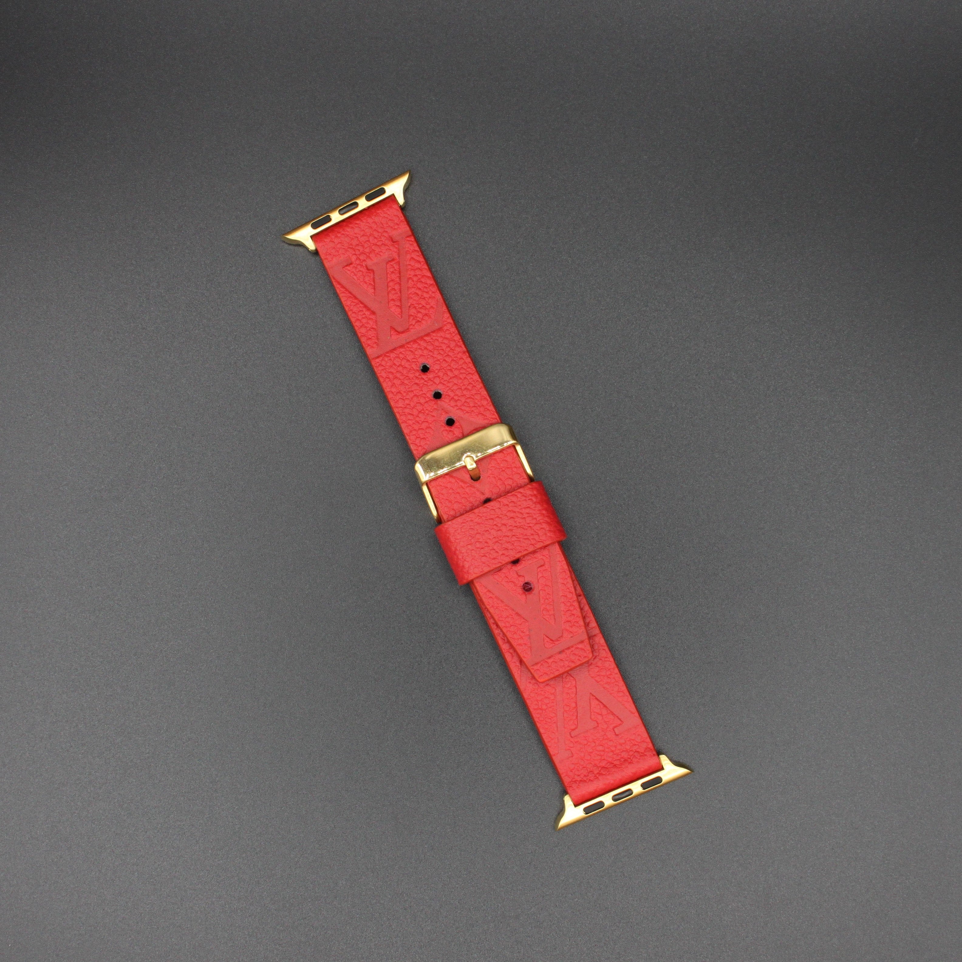Authentic Apple Watch Strap ; Leather Red