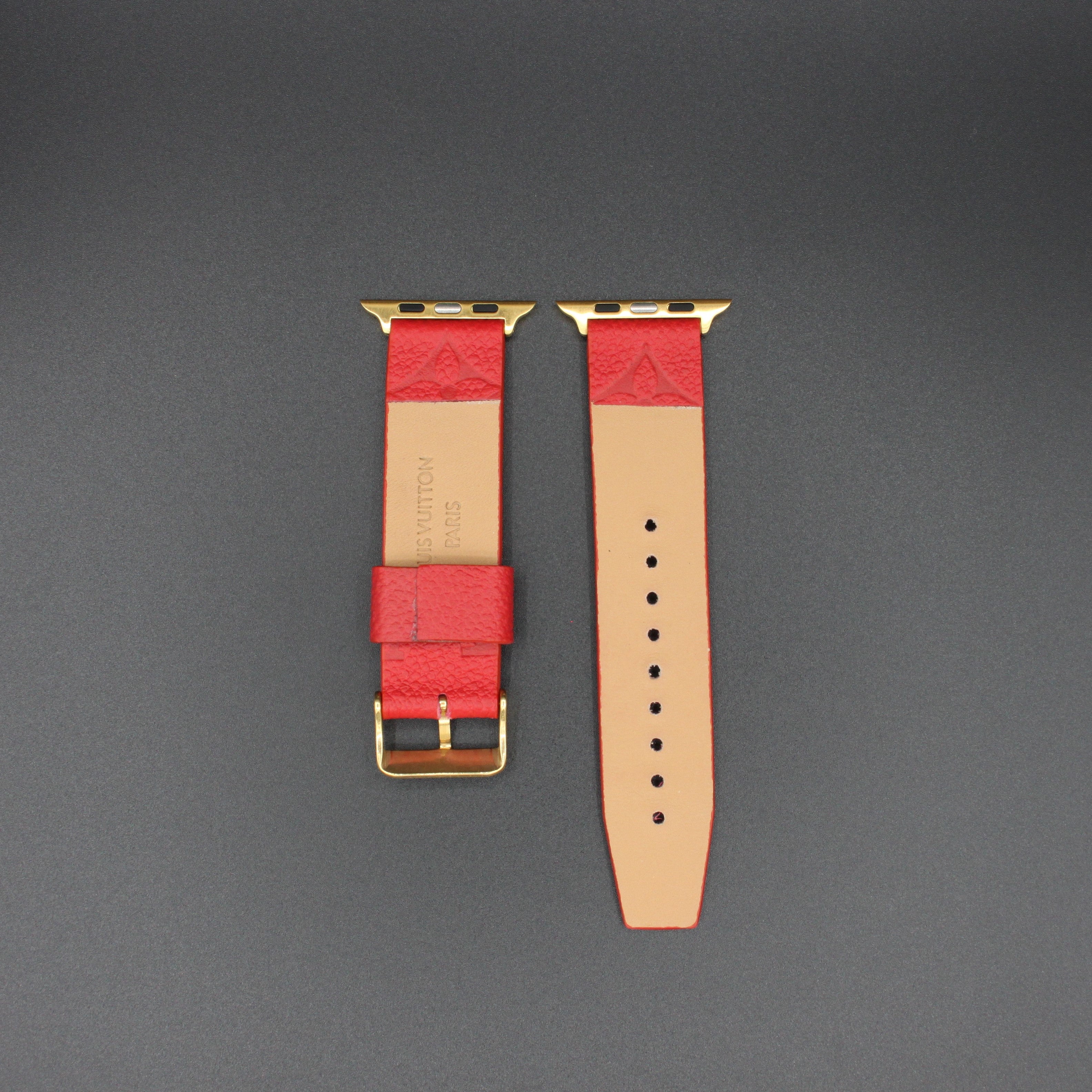 Authentic Apple Watch Strap ; Leather Red